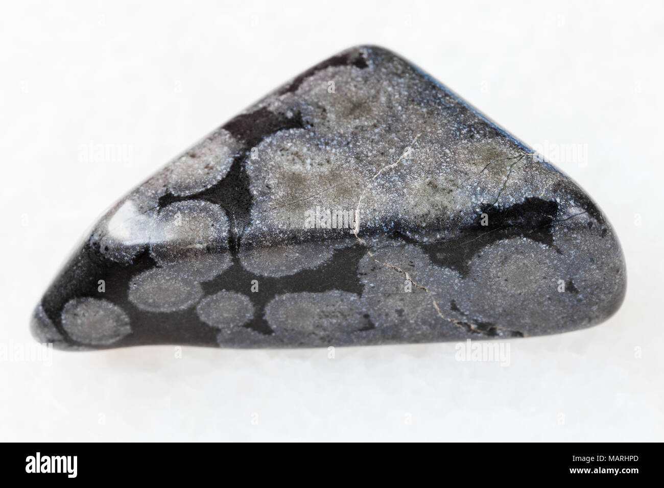 macro shooting of natural mineral rock specimen - tumbled Variolite ...