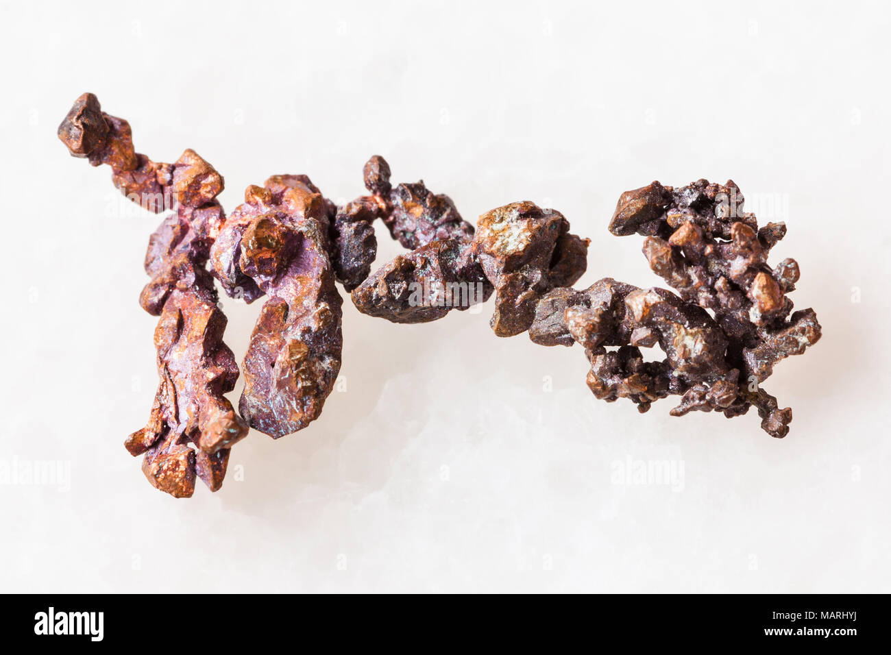 macro shooting of natural mineral rock specimen - raw native copper on ...