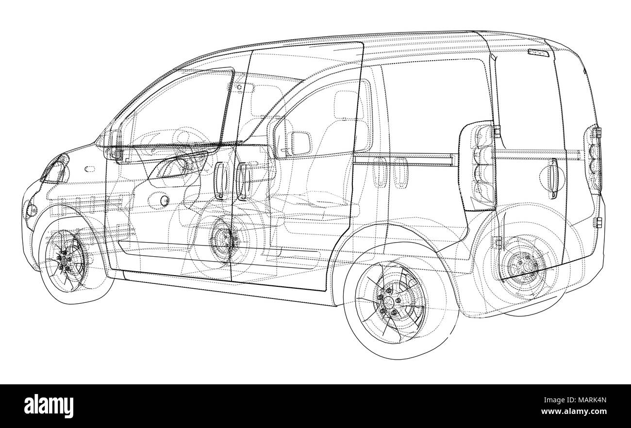 Concept car blueprint Stock Photo - Alamy