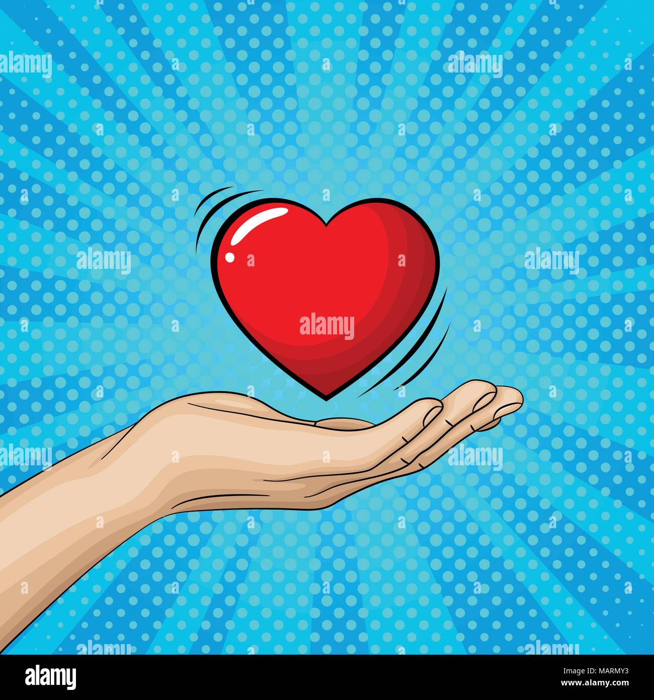 Hand ist holding a big red heart Stock Vector Image & Art - Alamy