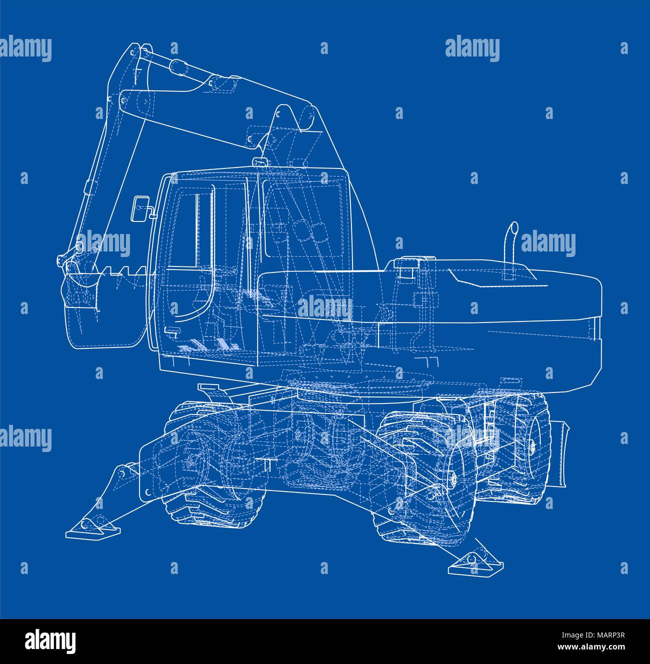 Outline of excavator hi-res stock photography and images - Alamy