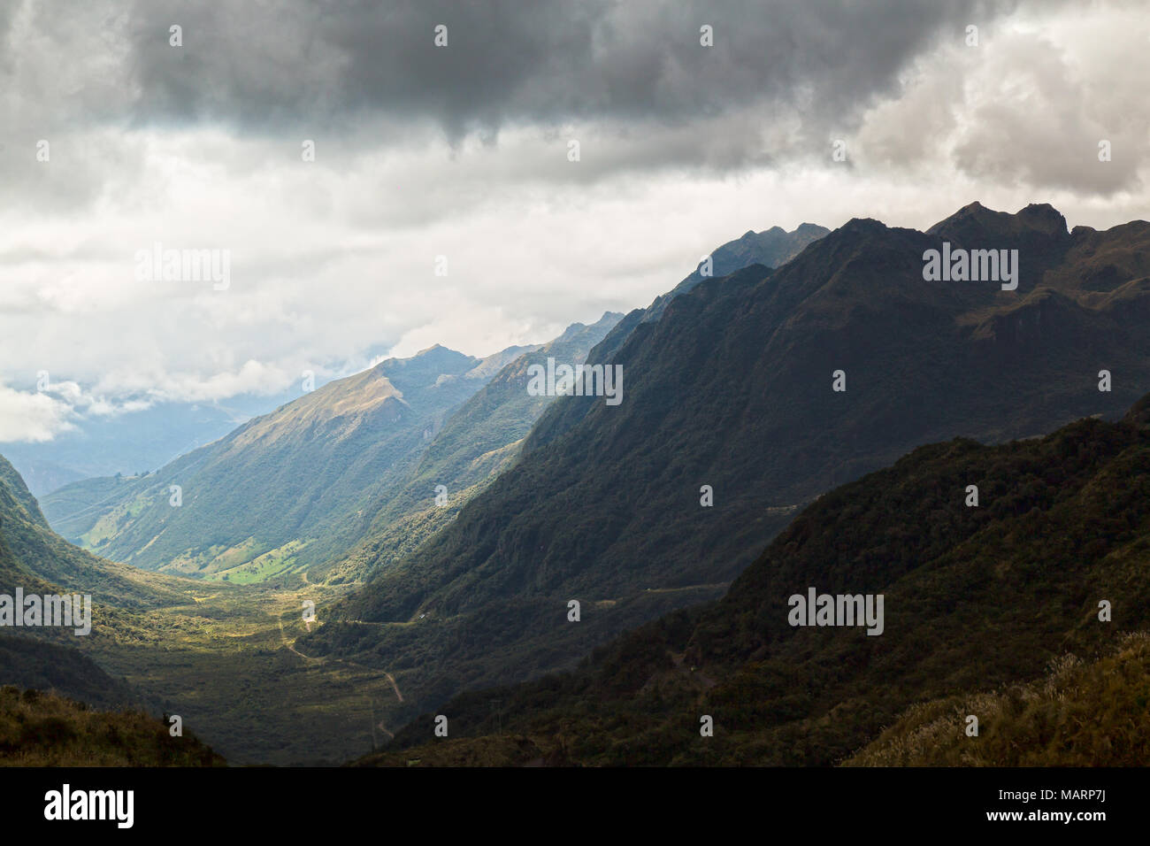 Andean landscape, foothills of the eastern cordillera of Ecuador Stock ...
