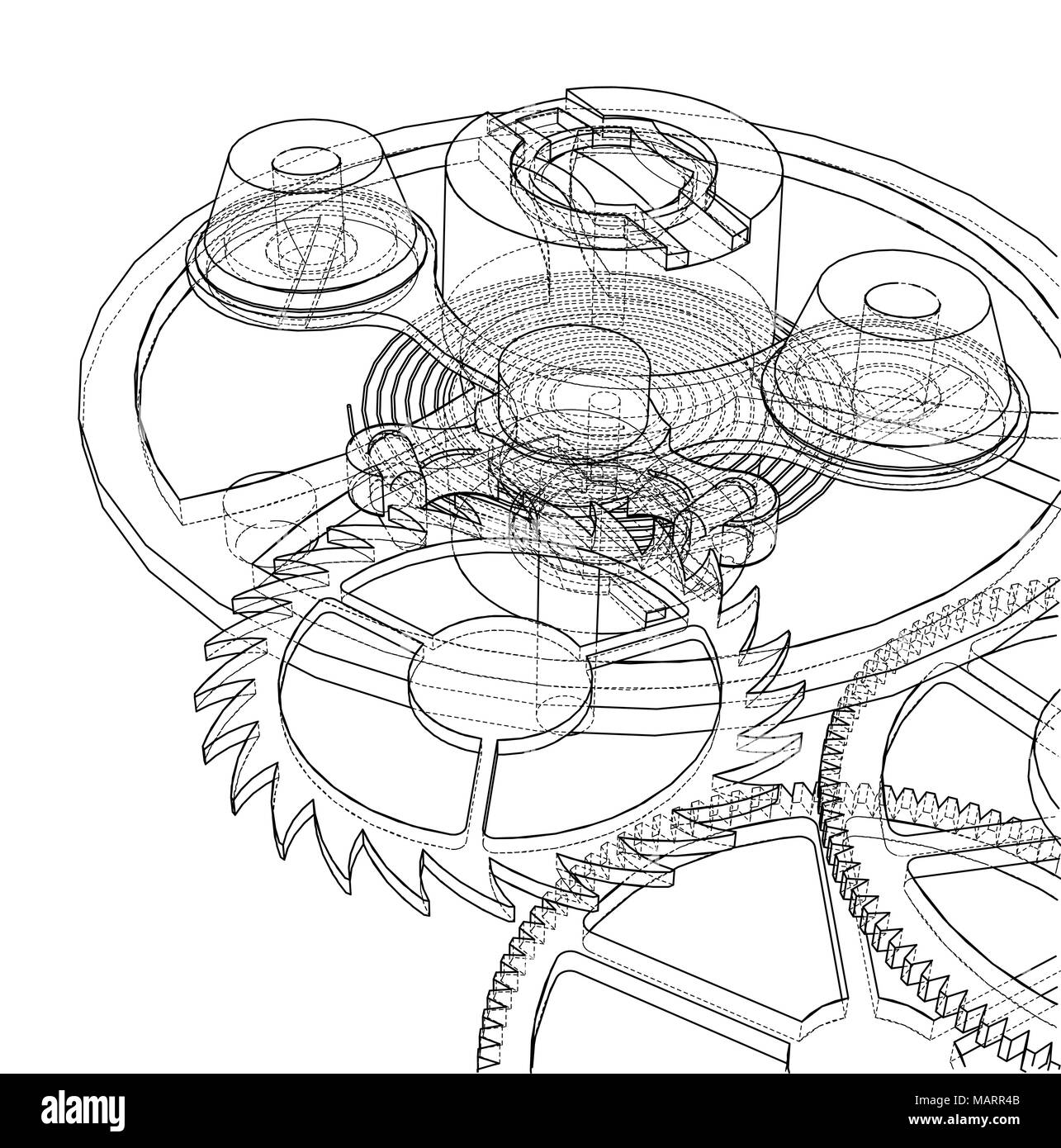 Clock part Black and White Stock Photos & Images - Alamy