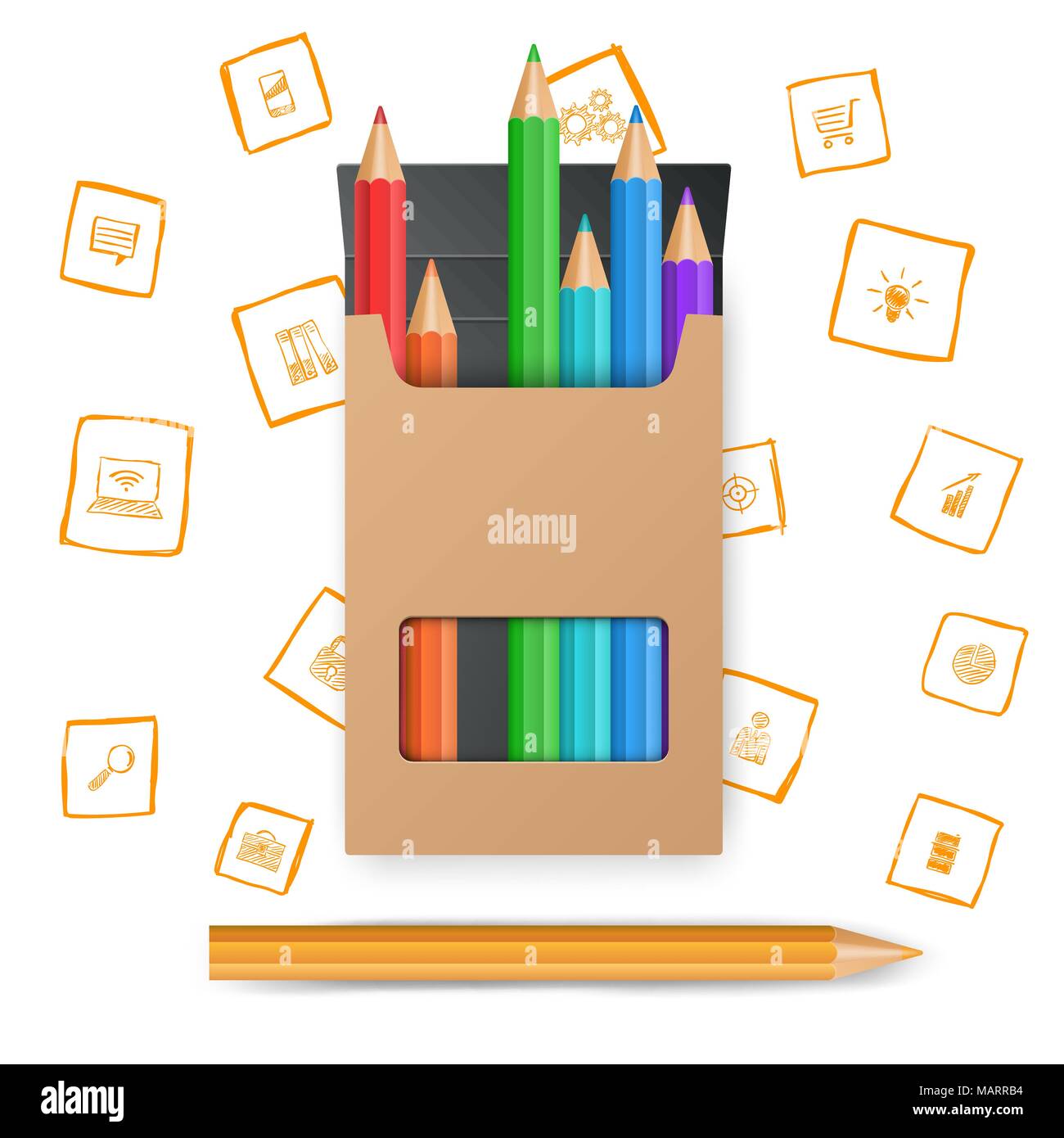 Pencil, education icon. Business infographic Stock Vector Image & Art ...