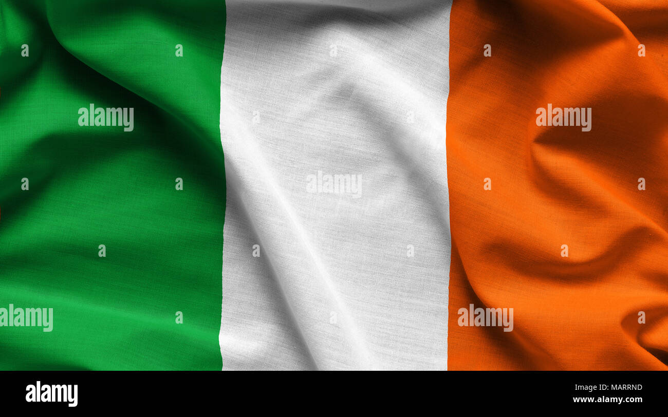 Ireland Waving Flag Stock Photo - Alamy