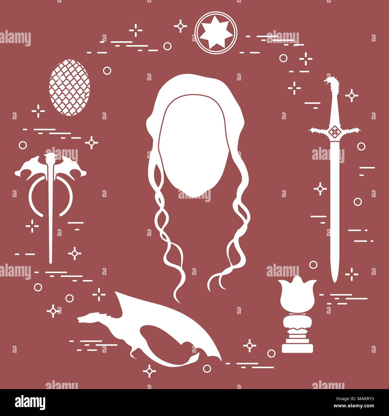 Symbols and heroes of the popular fantasy television series. Art and ...