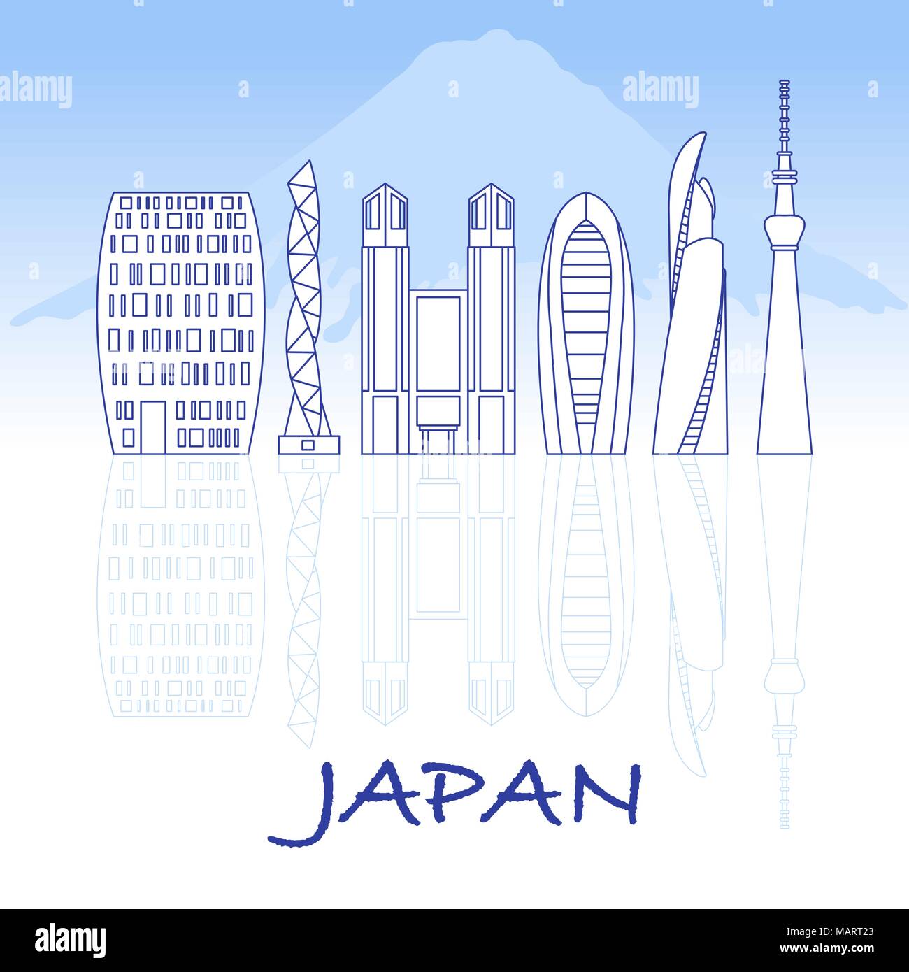 Unusual Japanese architecture. Famous building and skyscrapers ...