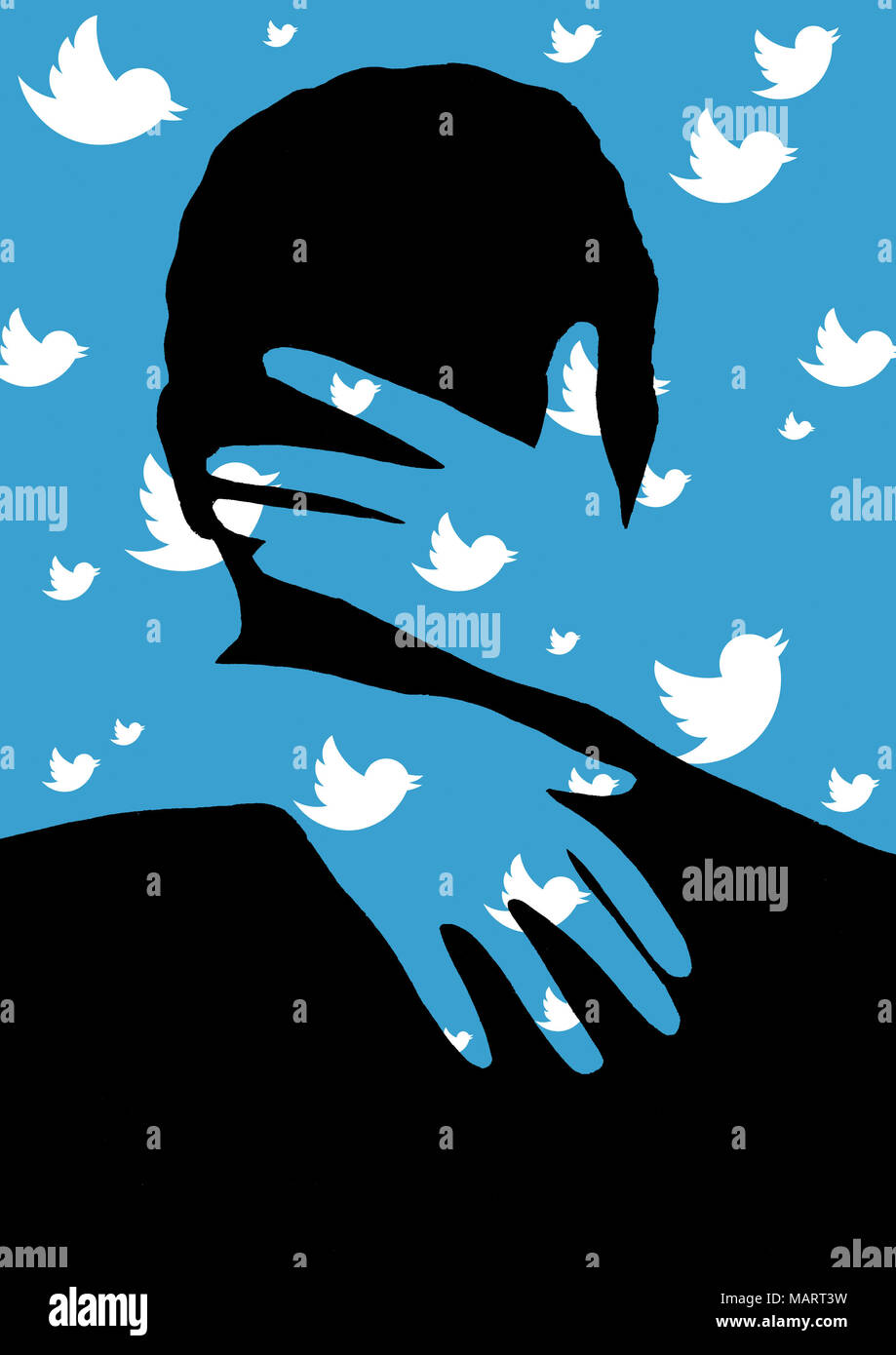 Twitter logo silhouette hi-res stock photography and images - Alamy