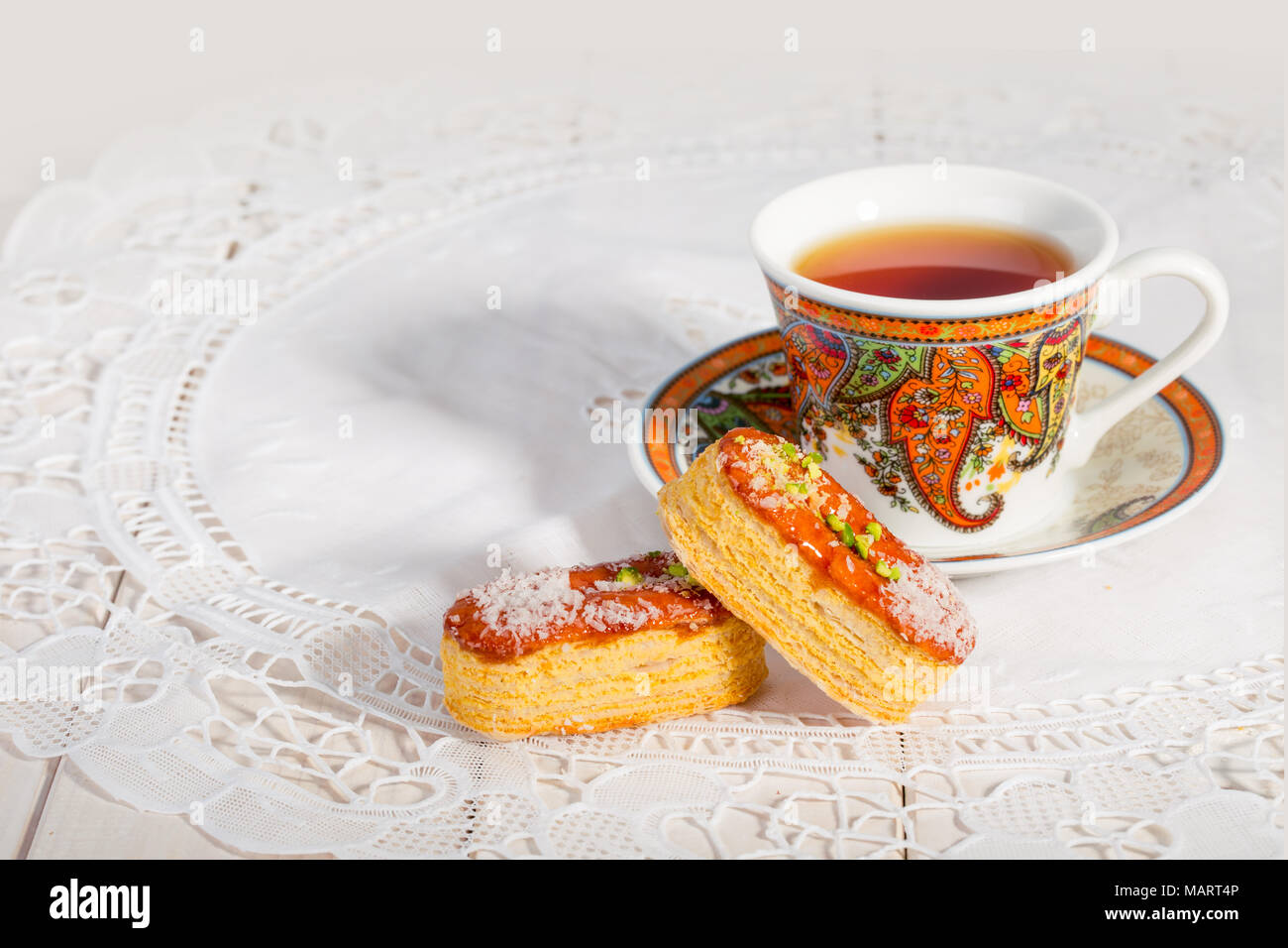 Light Crunchy Puff Layered Pastry Garnished With Pistachios & Coconut ...
