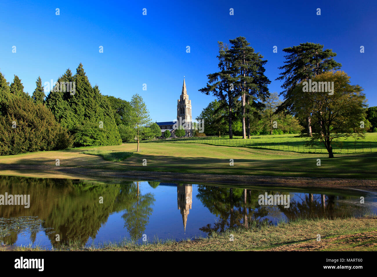 Summer view of St Peter and St Paul Church, Exton village, Rutland ...