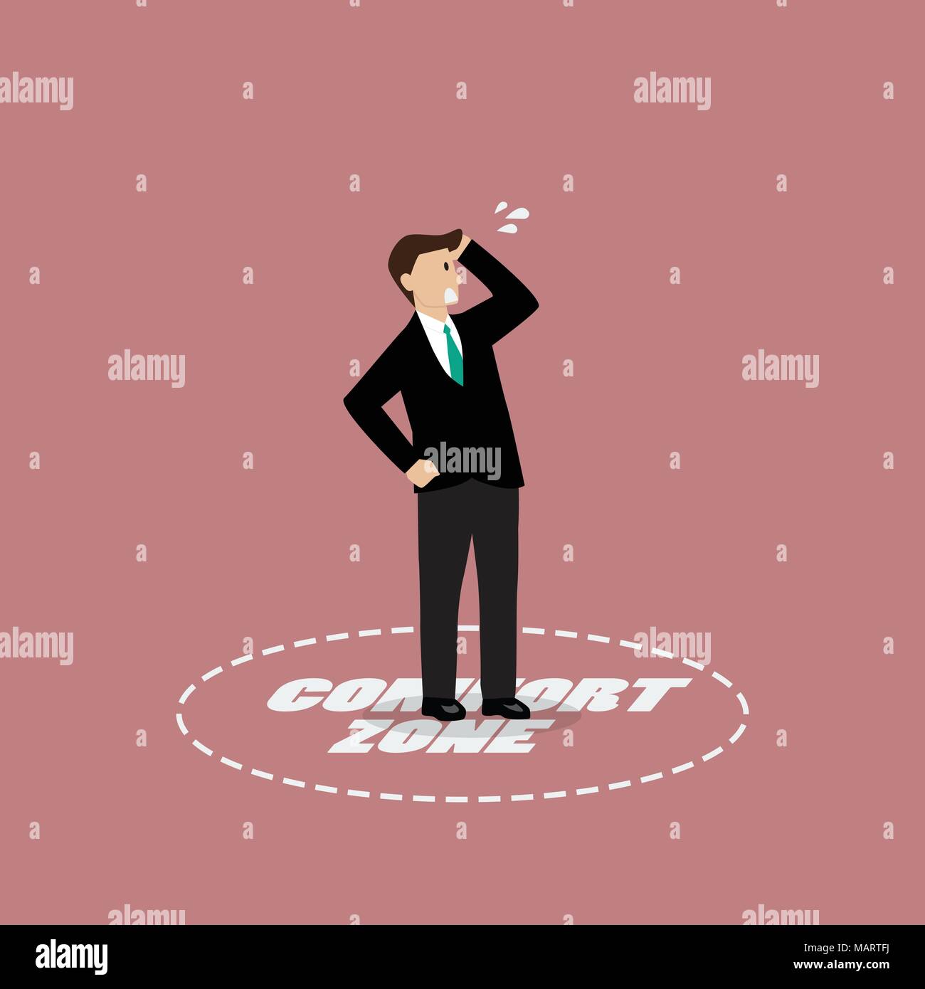 Businessman standing in comfort zone. Business concept Stock Vector ...