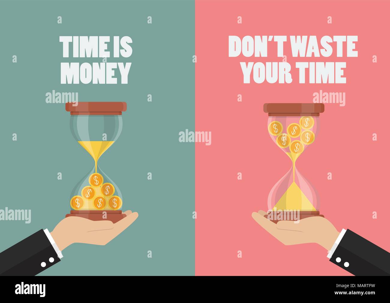 Do not waste your time. Time is money concept Stock Vector Image & Art ...