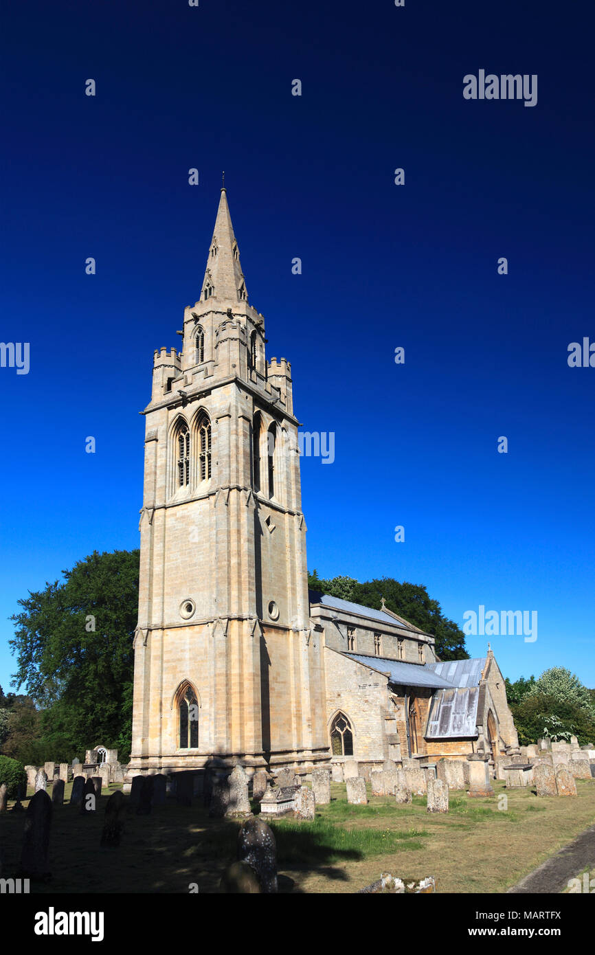 Summer view of St Peter and St Paul Church, Exton village, Rutland ...