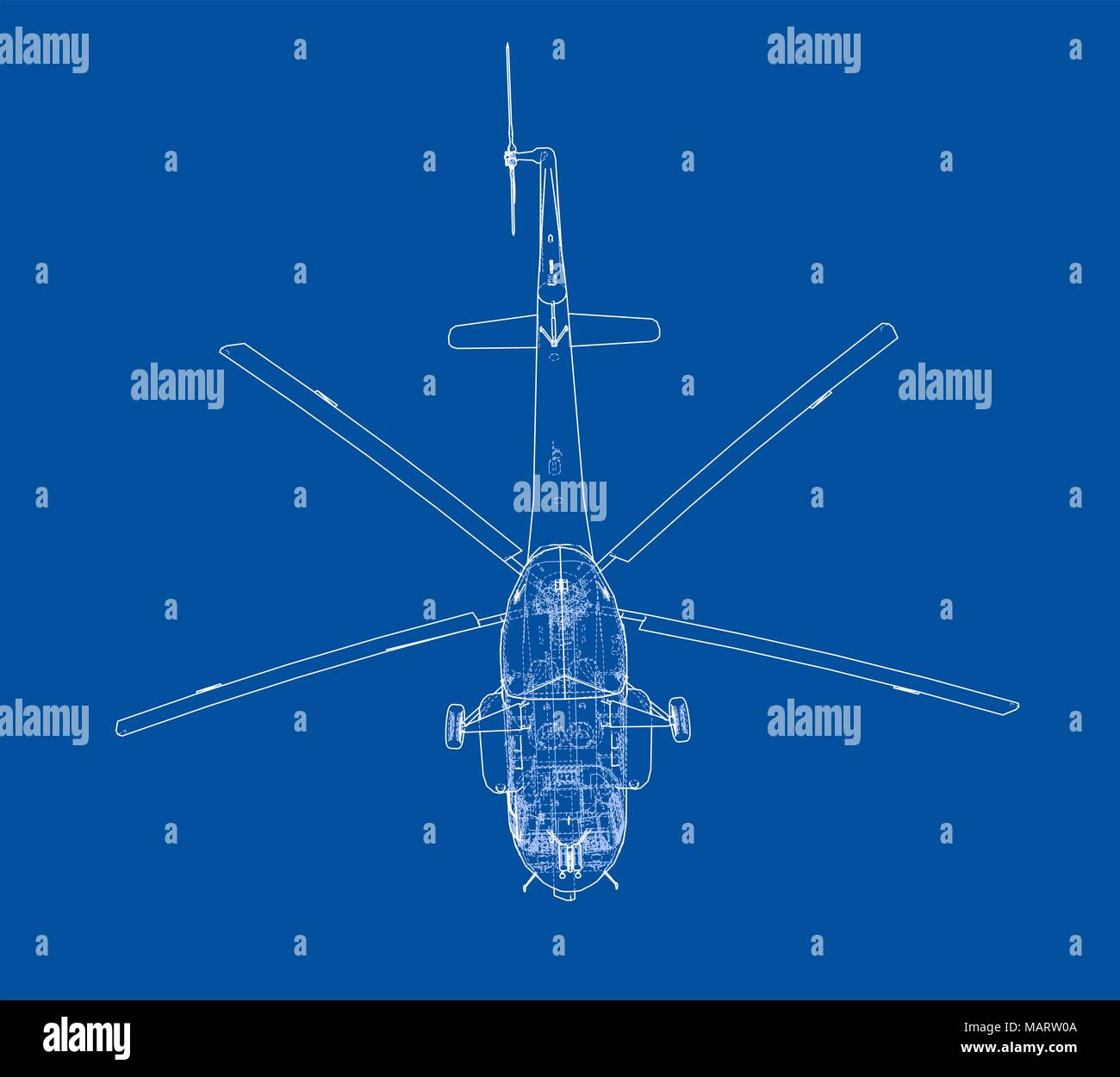 Engineering drawing of helicopter Stock Photo - Alamy