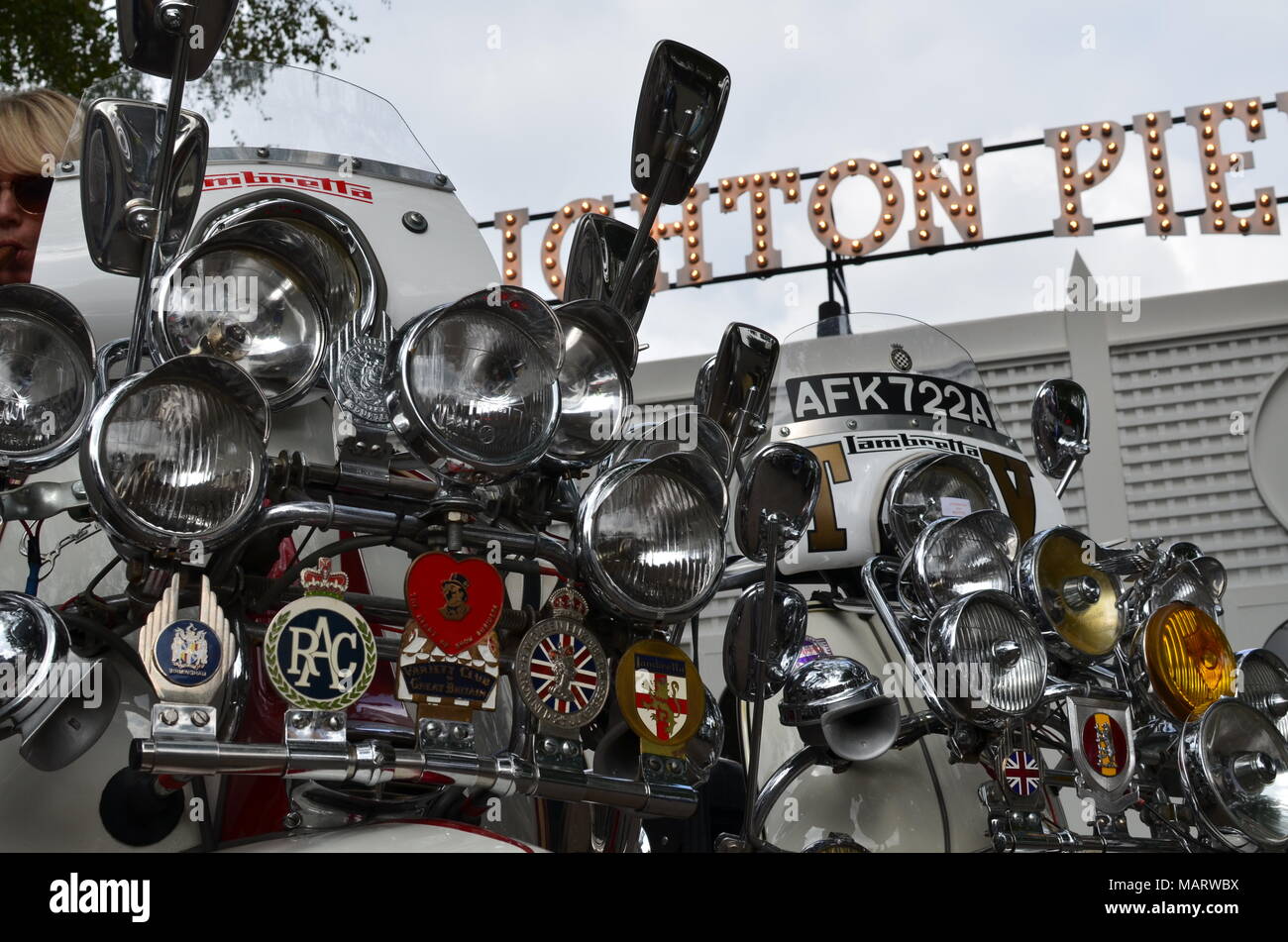 Mods display at the 2014 Goodwood Revival Stock Photo - Alamy