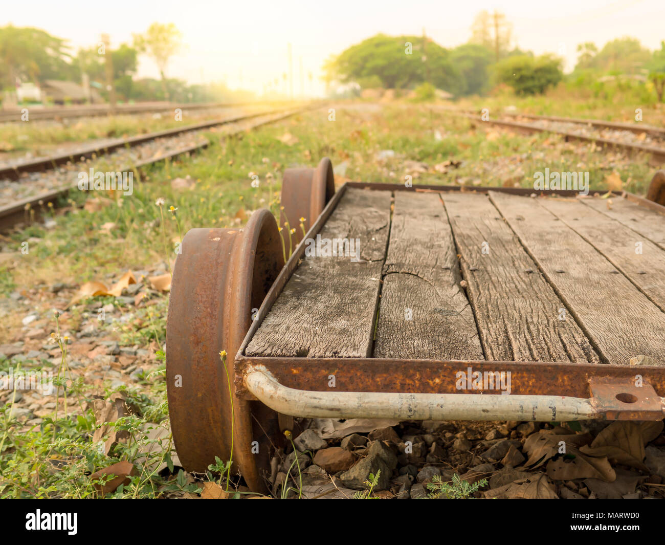 Railroad tracks cart hi-res stock photography and images - Alamy