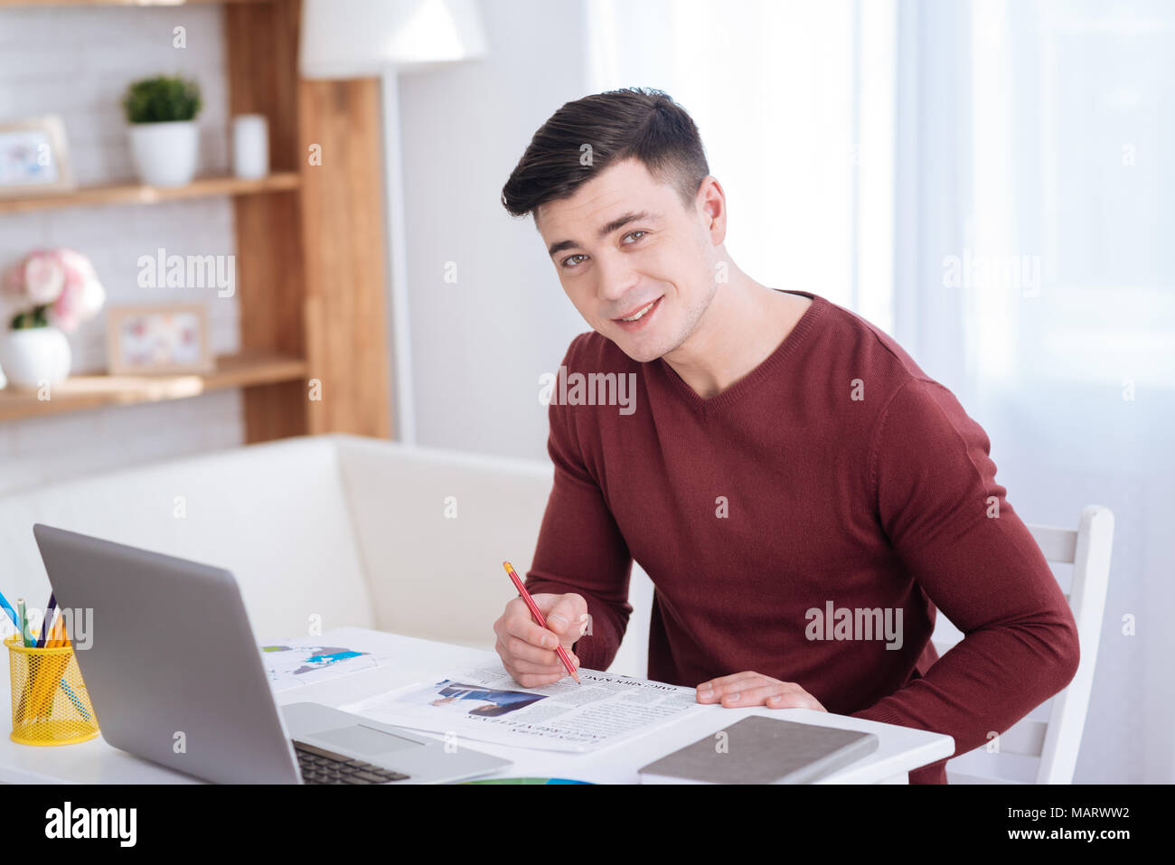 Positive words newspaper hi-res stock photography and images - Alamy