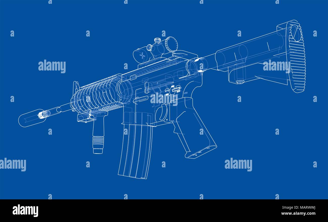 Machine Gun. 3d illustration Stock Photo - Alamy