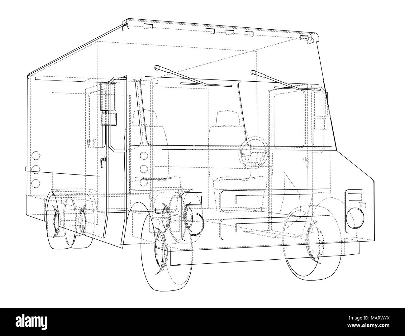 Concept delivery car. 3d illustration Stock Photo - Alamy