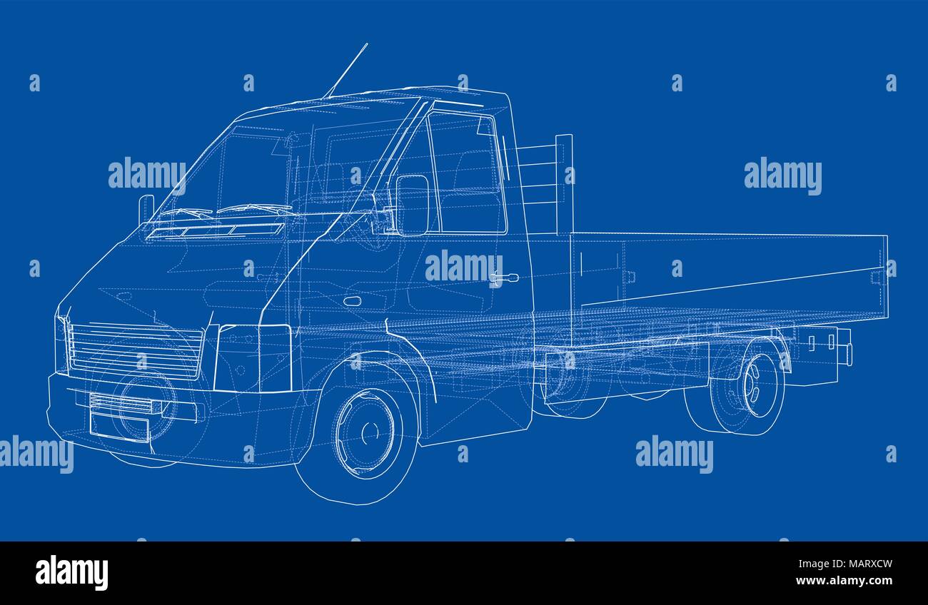 Concept small truch. 3d illustration Stock Photo - Alamy