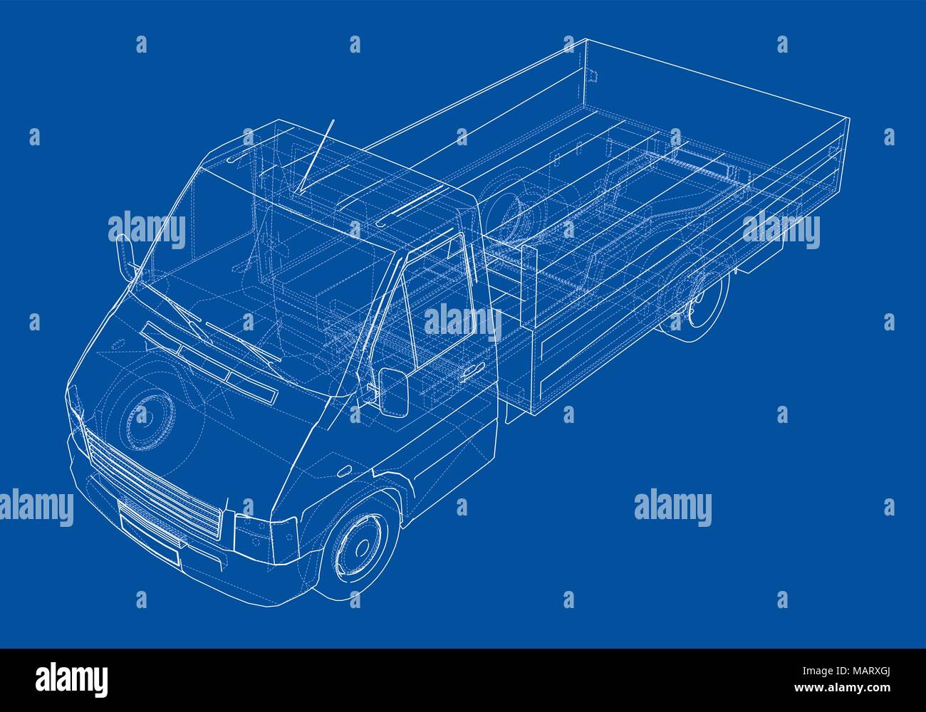 Concept small truch. 3d illustration Stock Photo - Alamy