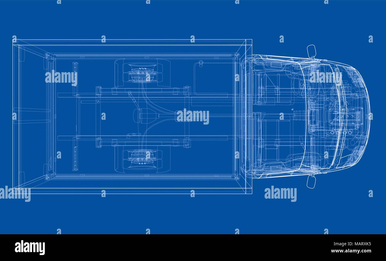 Concept small truch. 3d illustration Stock Photo - Alamy