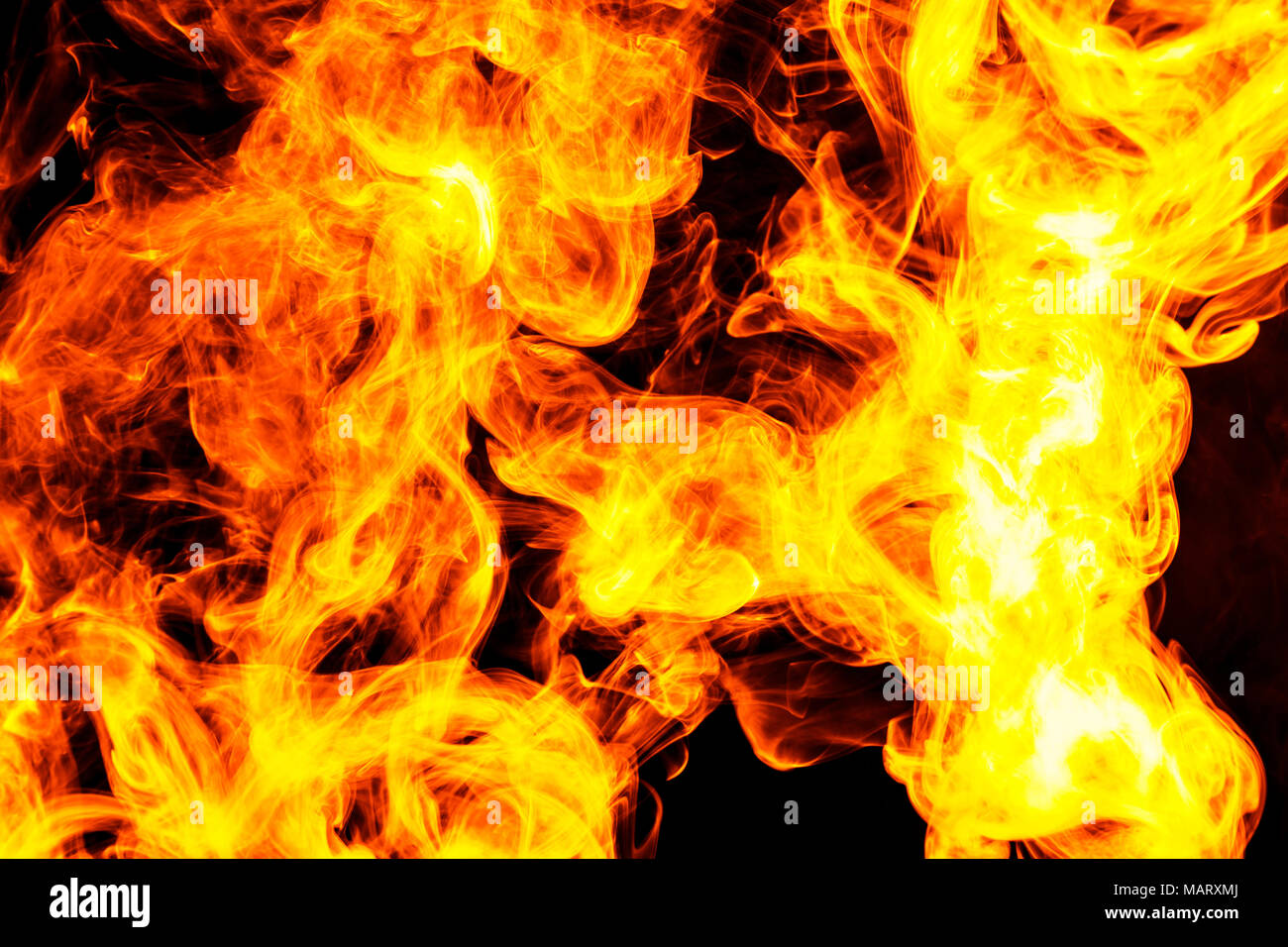 Fire flames background. Cloud of fiery smoke on a black isolated ...