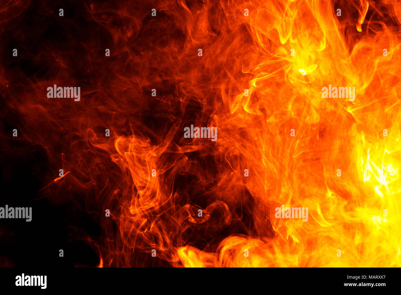 Fire flames background. Cloud of fiery smoke on a black isolated ...