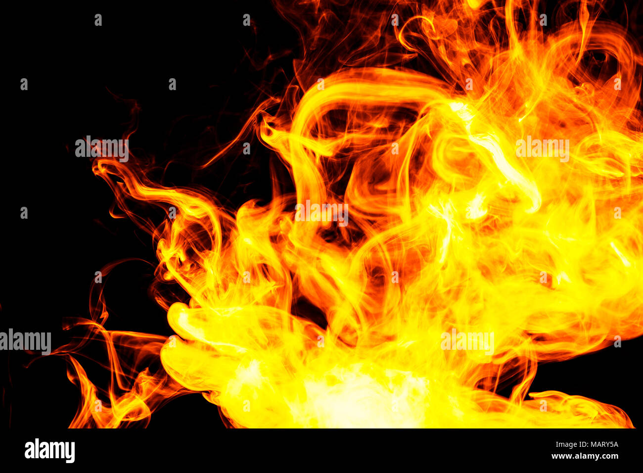 Fire flames background. Cloud of fiery smoke on a black isolated ...