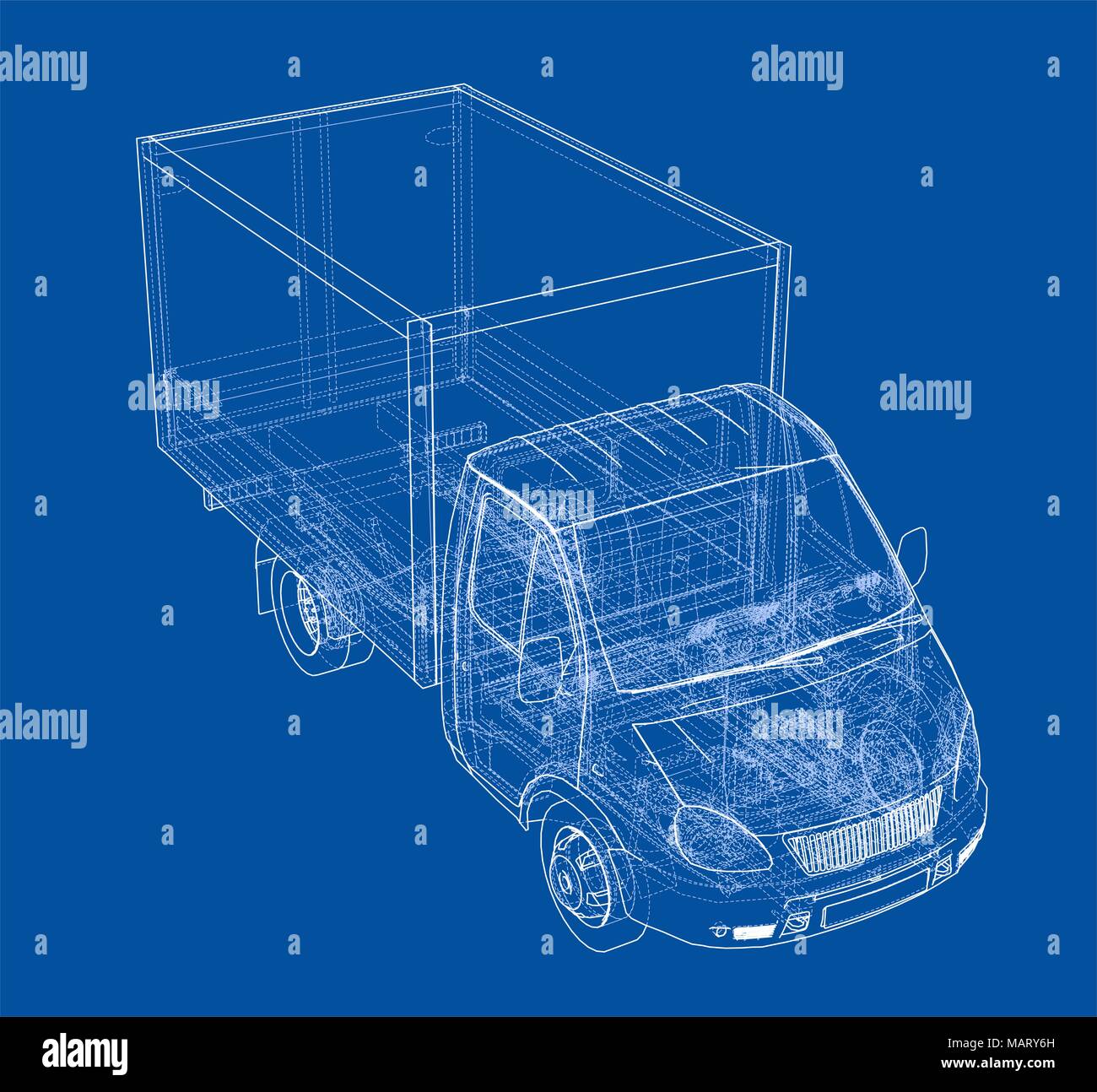 Concept small truch. 3d illustration Stock Photo - Alamy