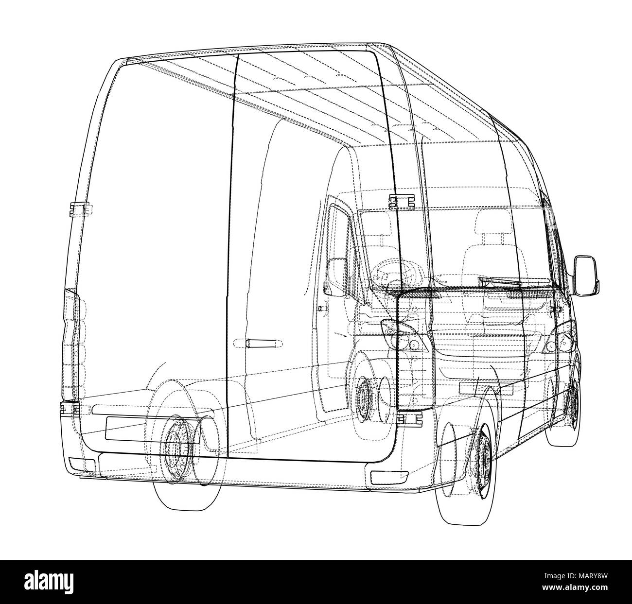 Concept cargo van. 3d illustration Stock Photo - Alamy