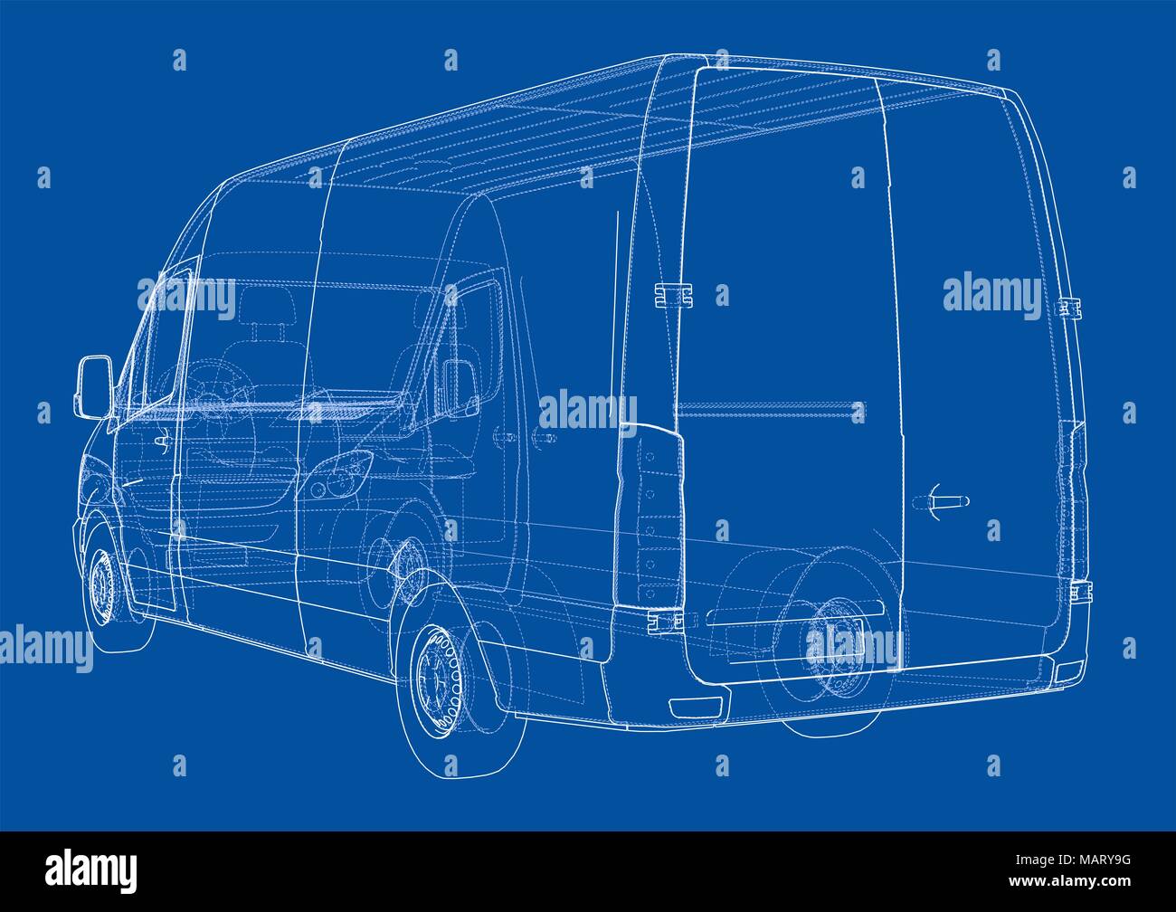 Concept cargo van. 3d illustration Stock Photo - Alamy