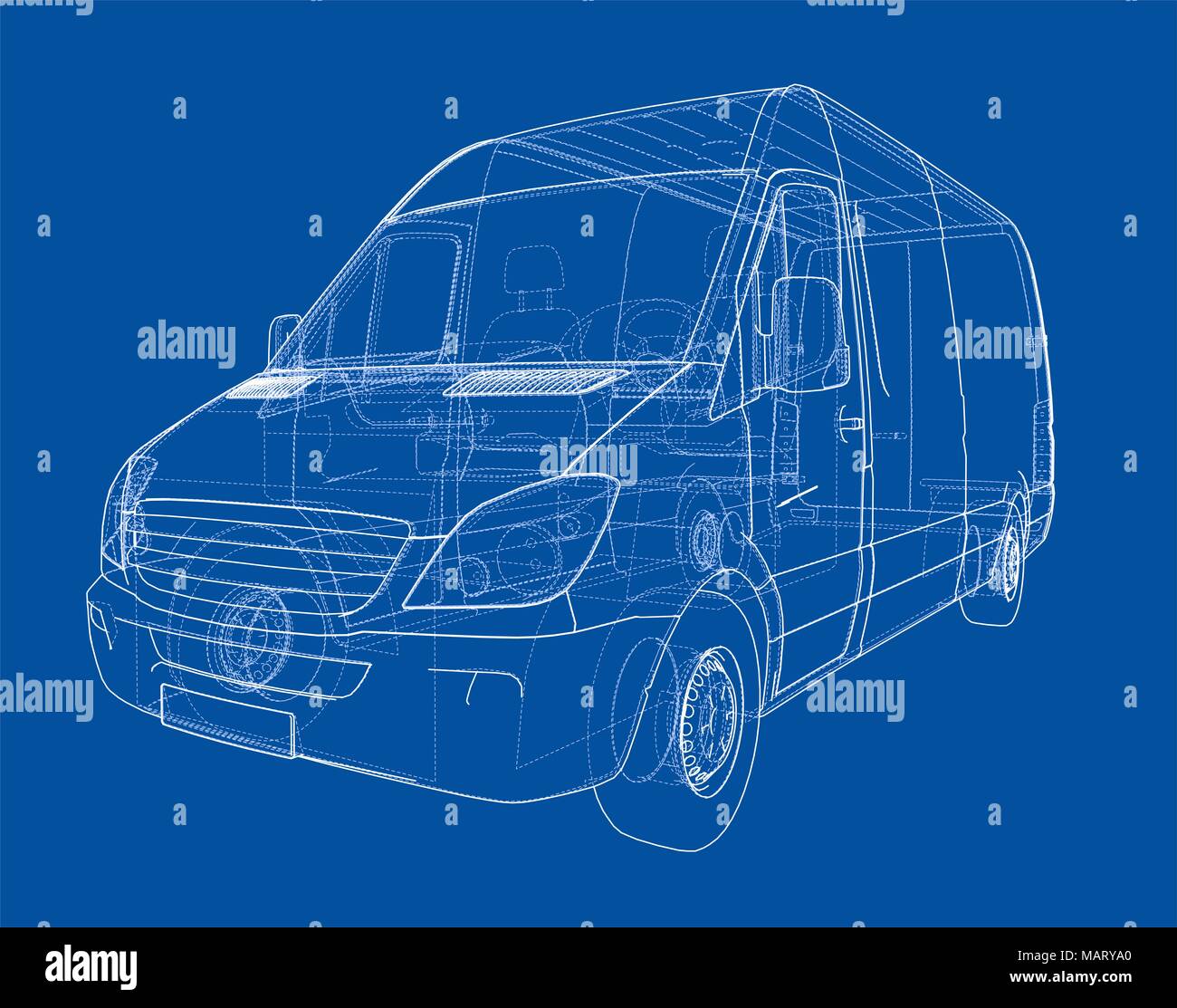 Concept cargo van. 3d illustration Stock Photo - Alamy