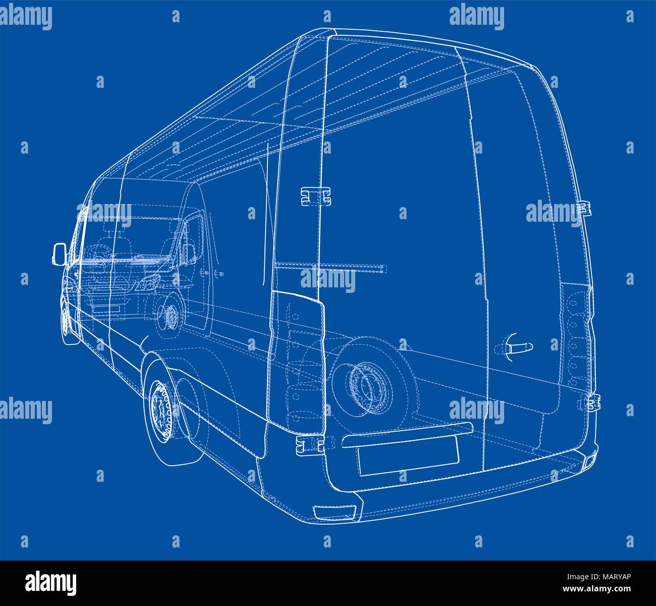 Concept cargo van. 3d illustration Stock Photo - Alamy