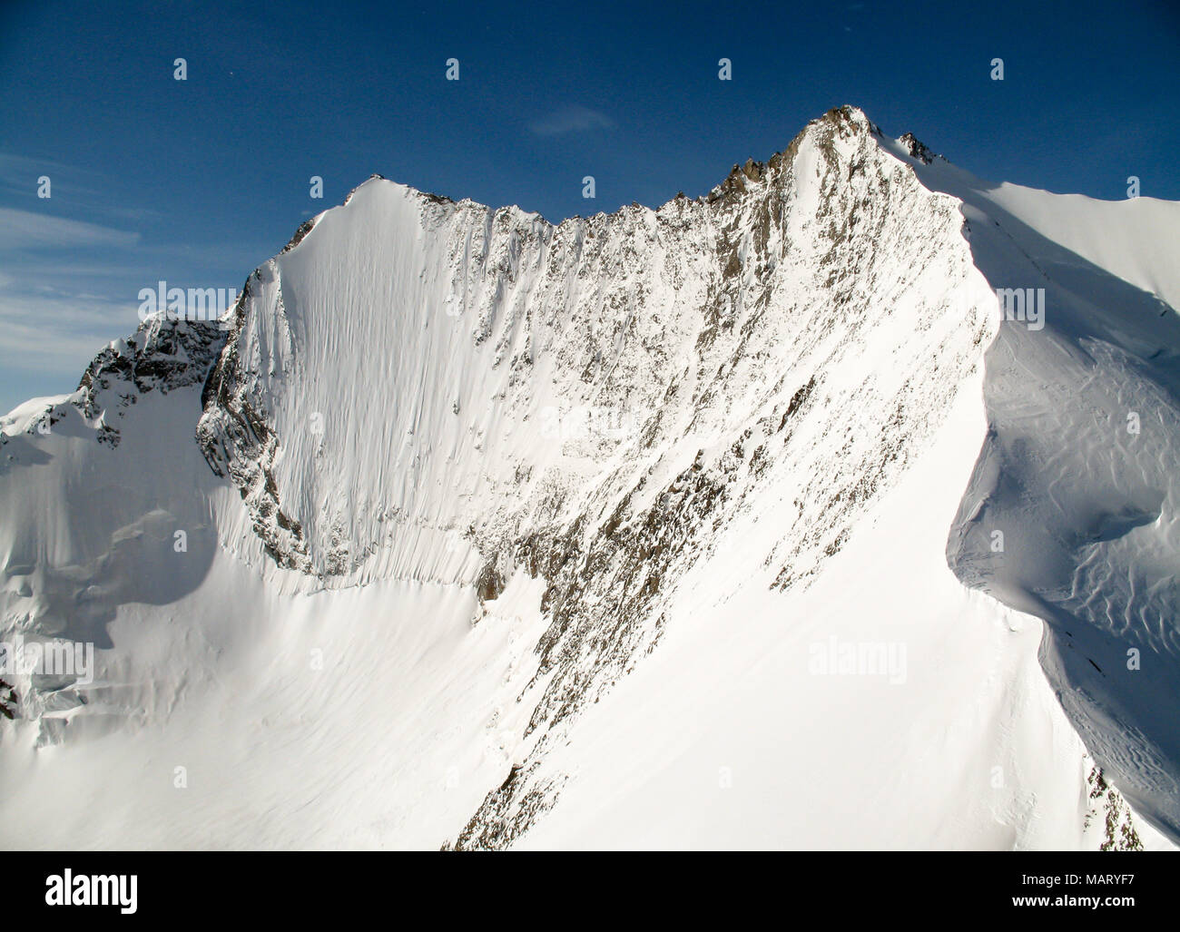 fantastic view of Mischabel mountains in the Swiss Alps with the ...