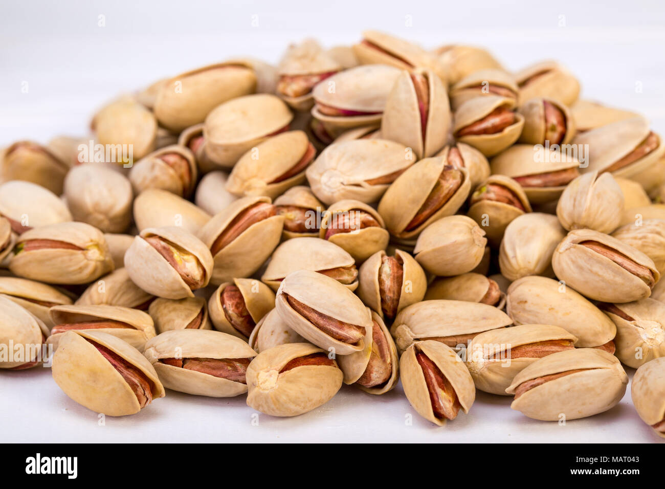 Close Up Group Of Dry, Fresh And Large Raw Pistachio Nuts In Shell ...