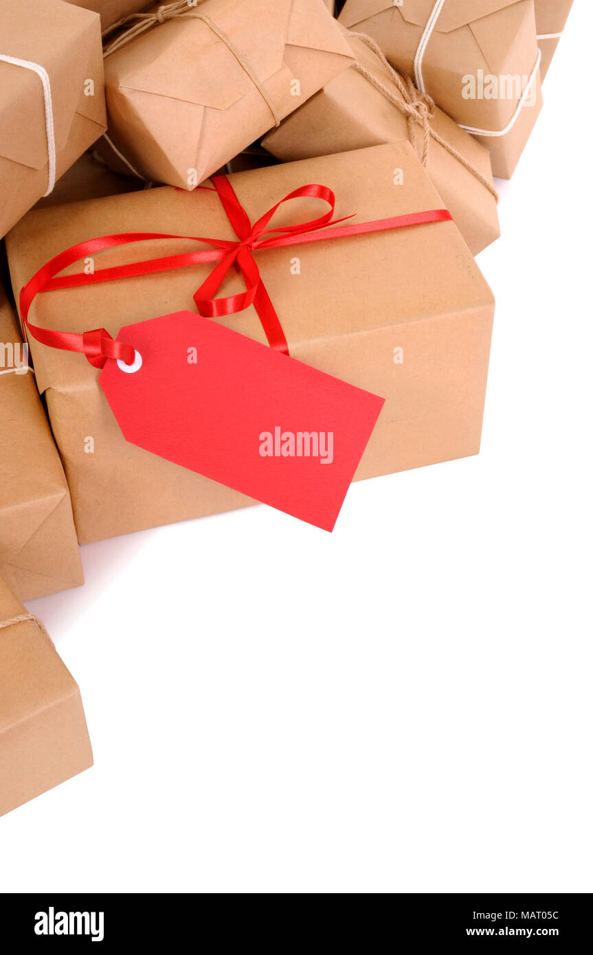 Parcels tied with ribbon hi-res stock photography and images - Alamy