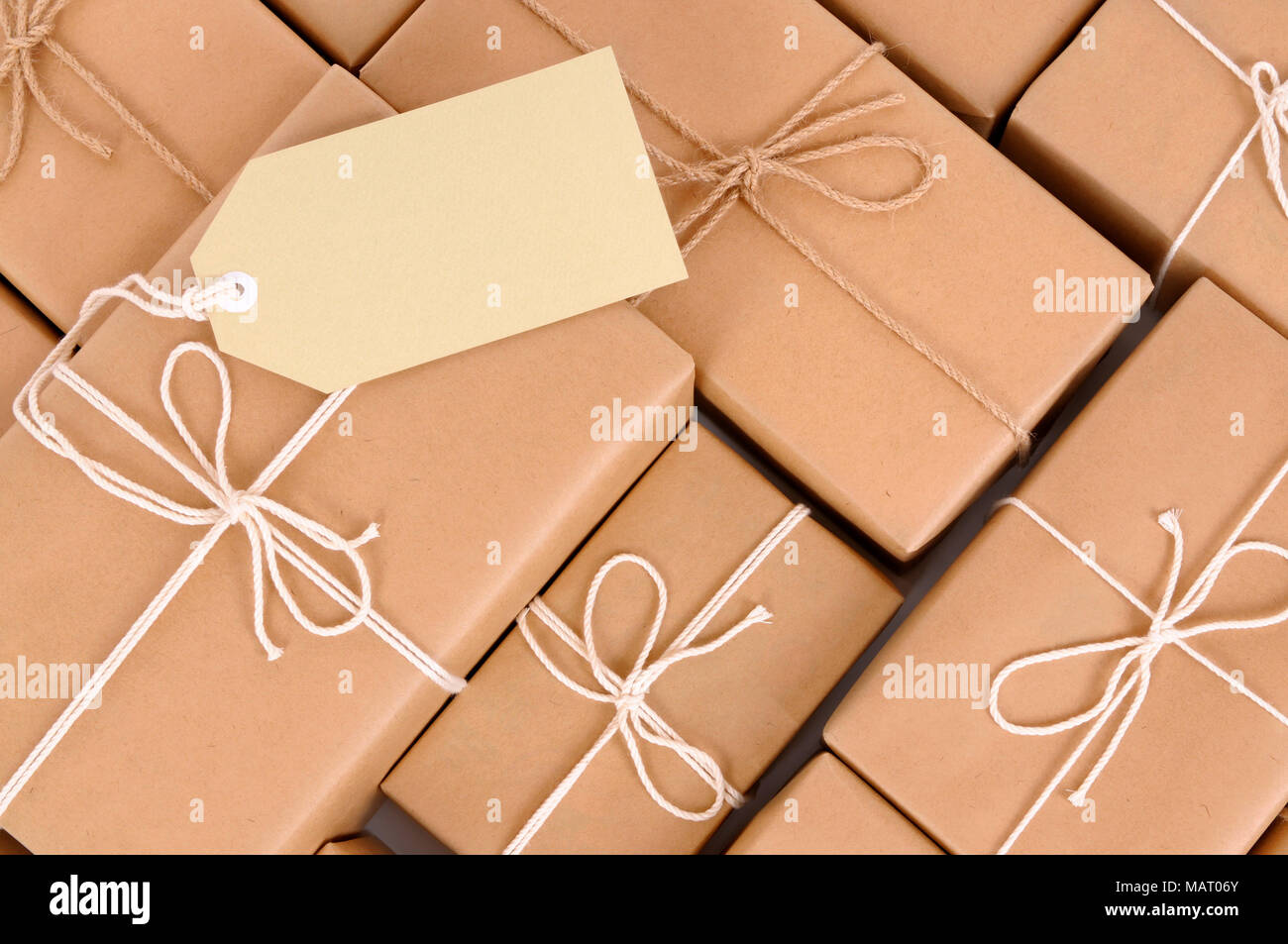 Group of parcels with label Stock Photo - Alamy