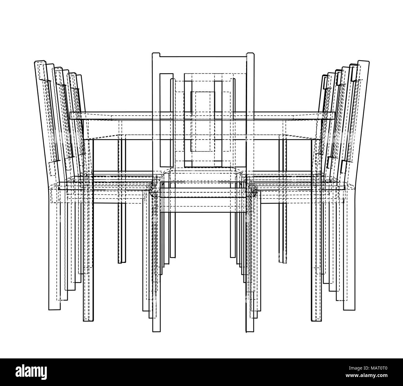 Dinner table with chairs Stock Photo - Alamy