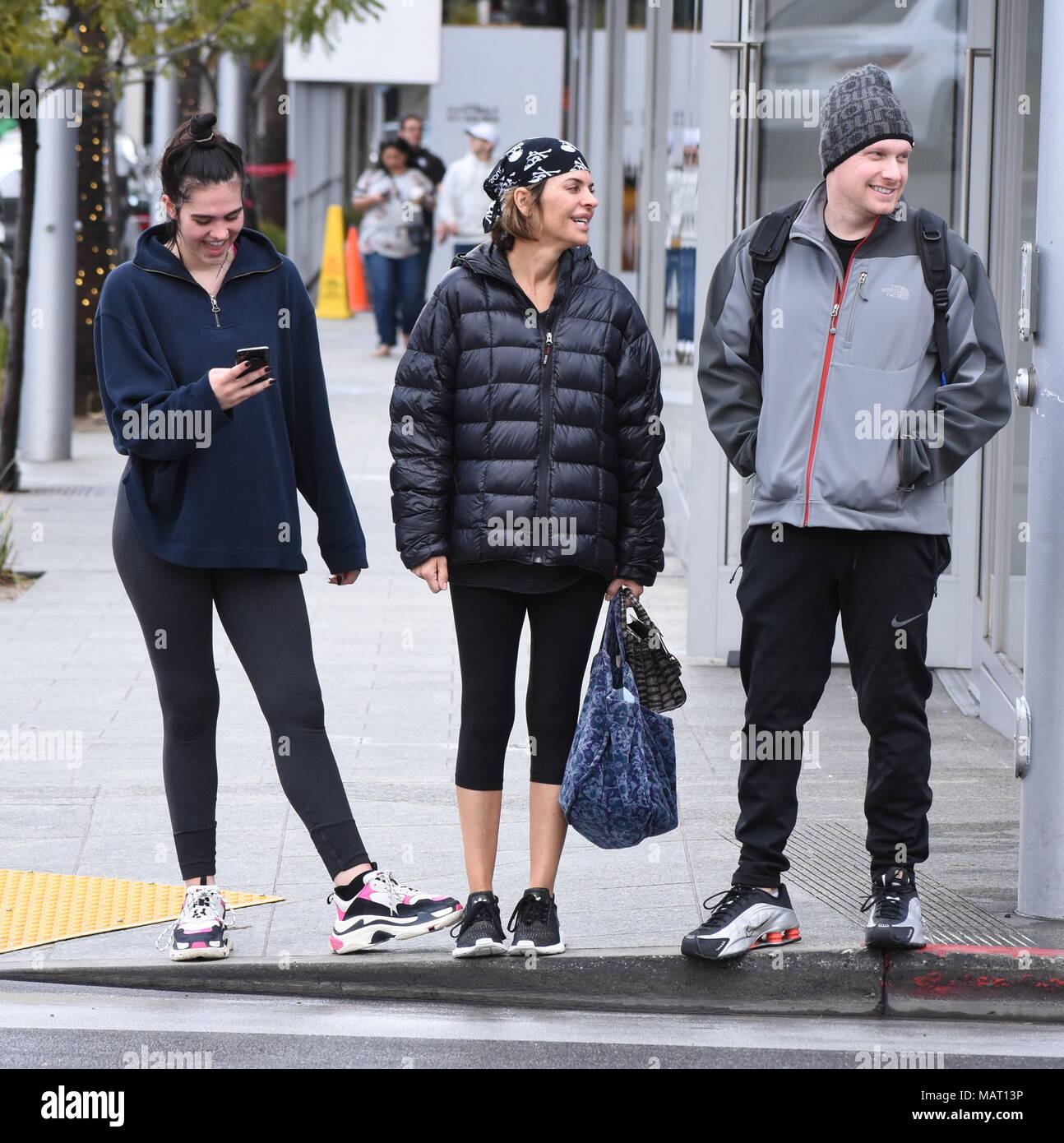 A make up free Lisa Rinna and her daughter Amelia leaving a Soul Cycle ...