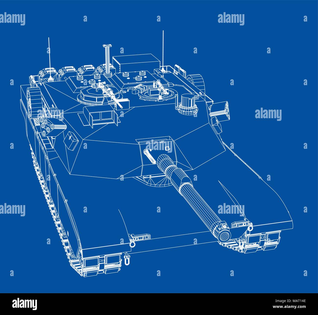 Blueprint of realistic tank Stock Photo - Alamy