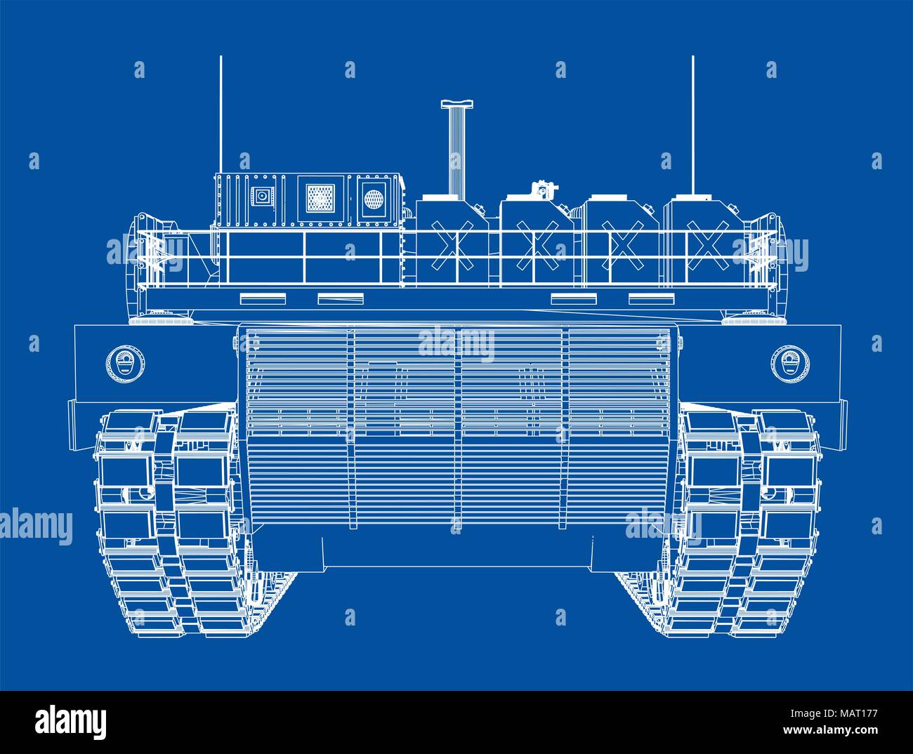 Blueprint of realistic tank Stock Photo - Alamy