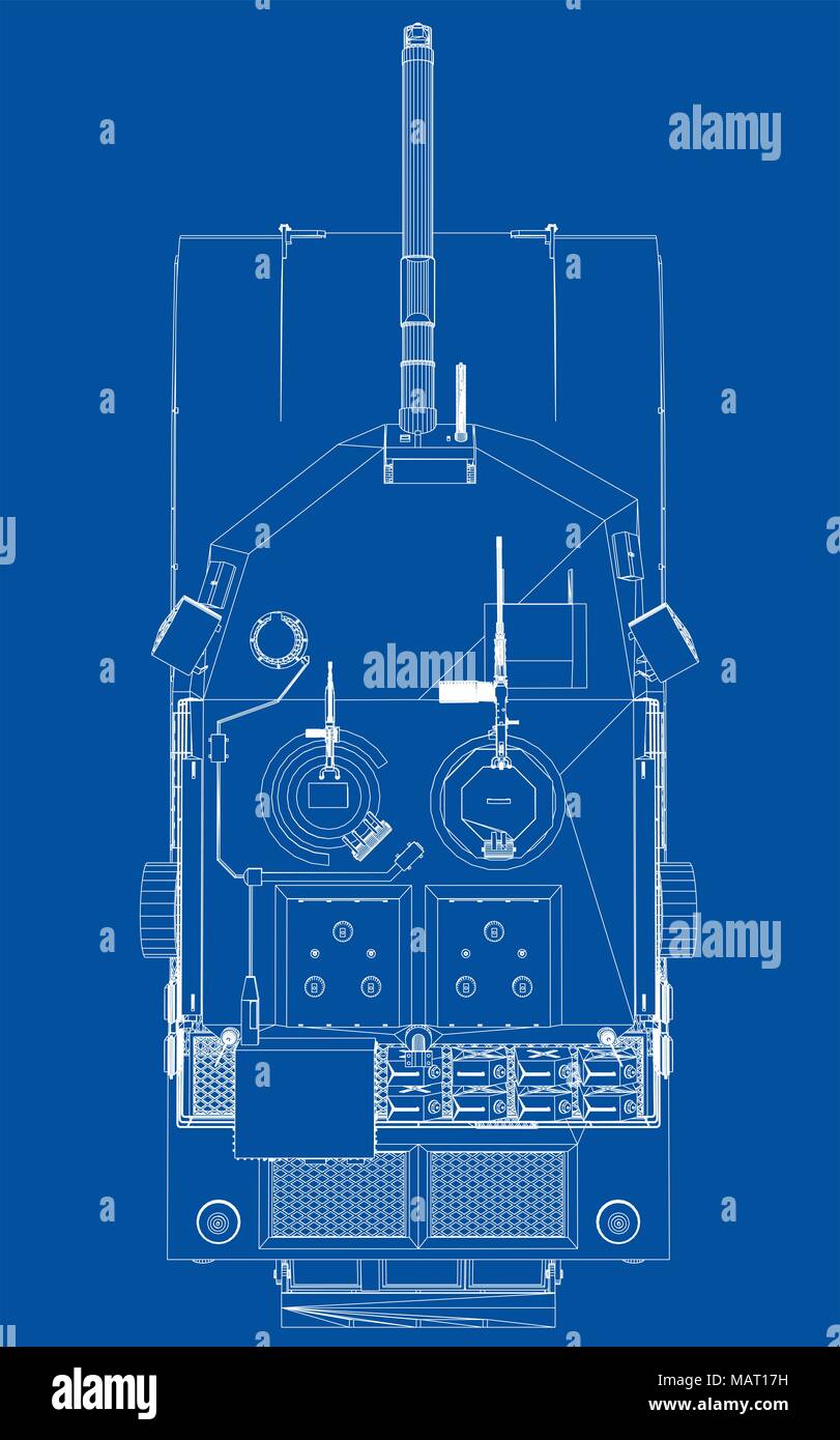 Blueprint of realistic tank Stock Photo - Alamy