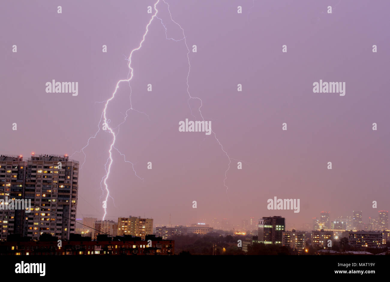 Lightning in Moscow Stock Photo - Alamy