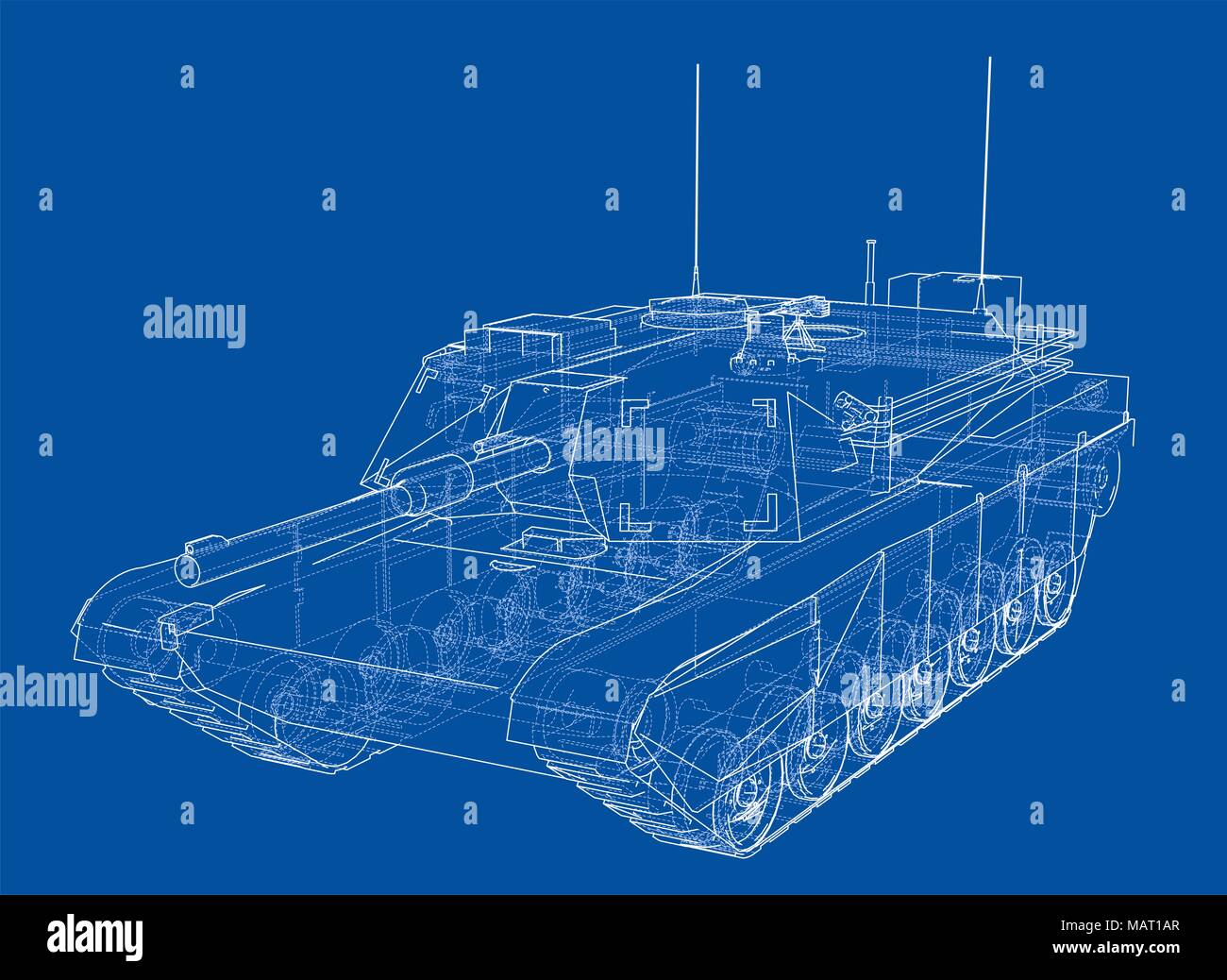 Blueprint of realistic tank Stock Photo - Alamy