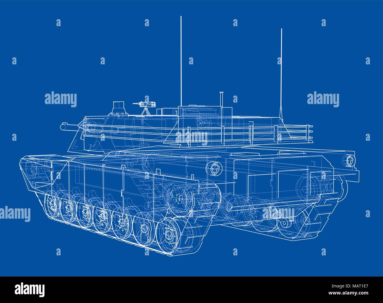 Blueprint of realistic tank Stock Photo - Alamy