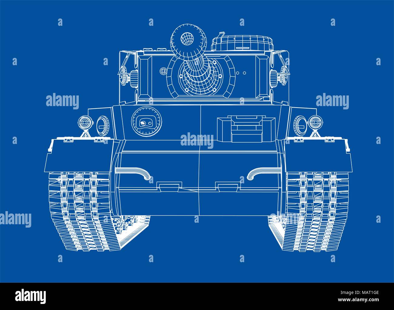 Blueprint of realistic tank Stock Photo - Alamy