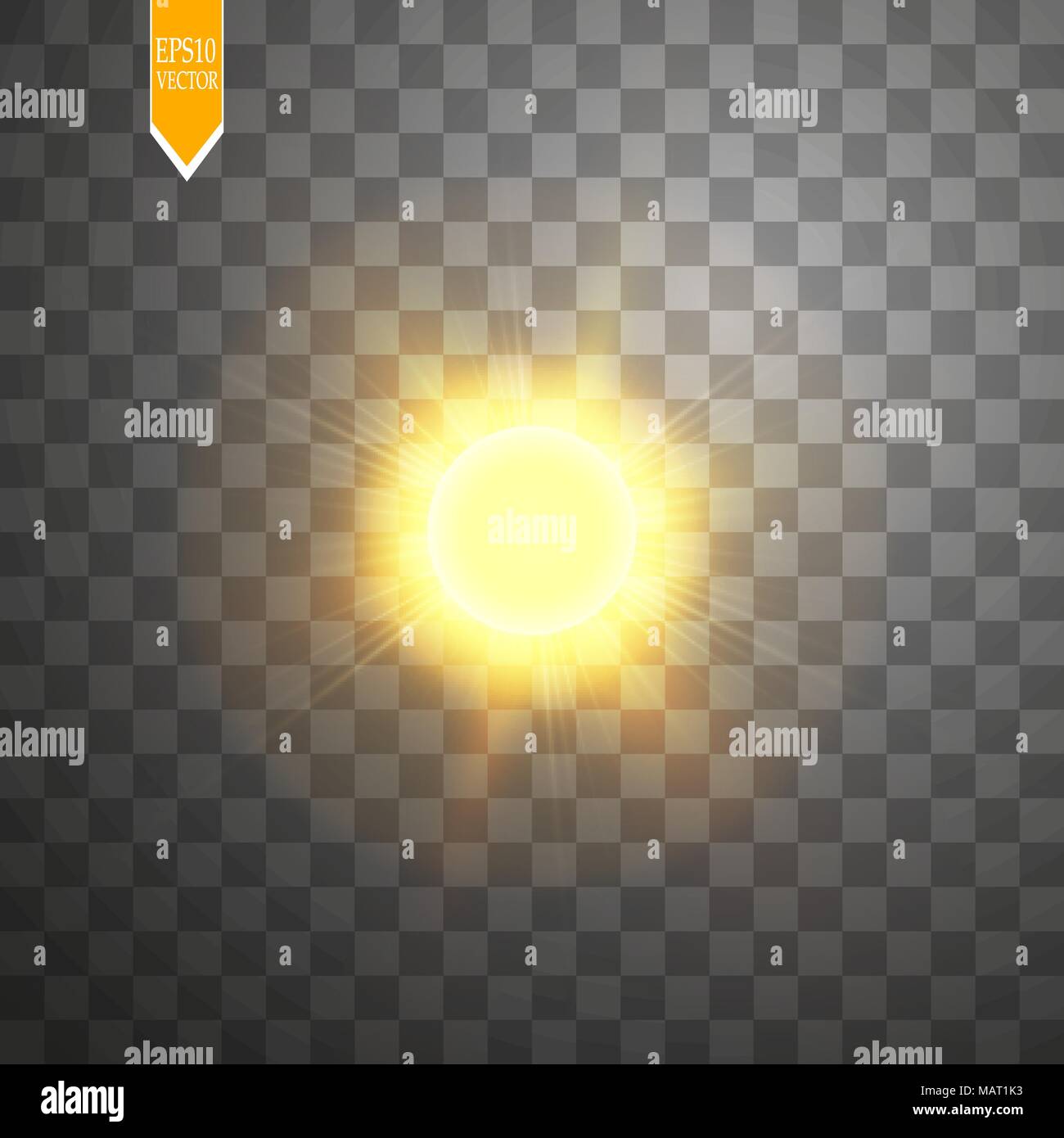 Vector modern sun set on sample background. sunshine design. 3 May ...