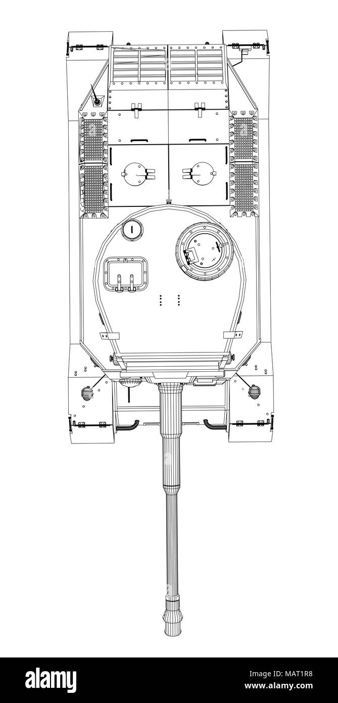 Blueprint of realistic tank Stock Photo - Alamy
