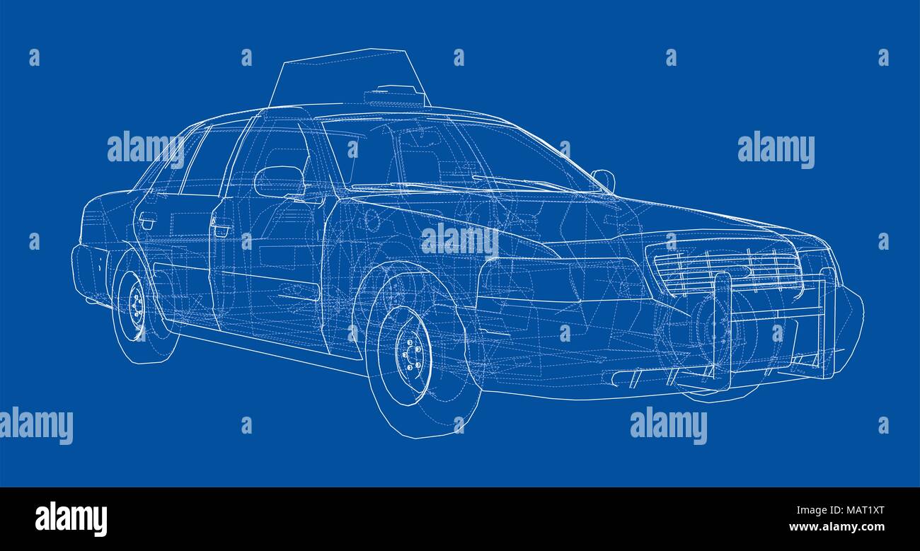 Taxi outline drawing Stock Photo - Alamy